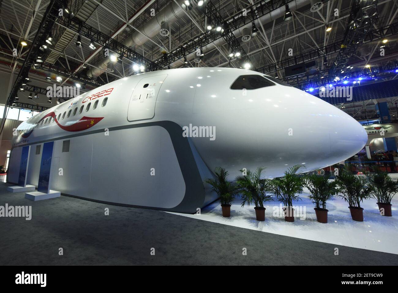 --FILE--A full-size mock-up of the CR929 widebody jet is displayed by Sino-Russian joint venture ...