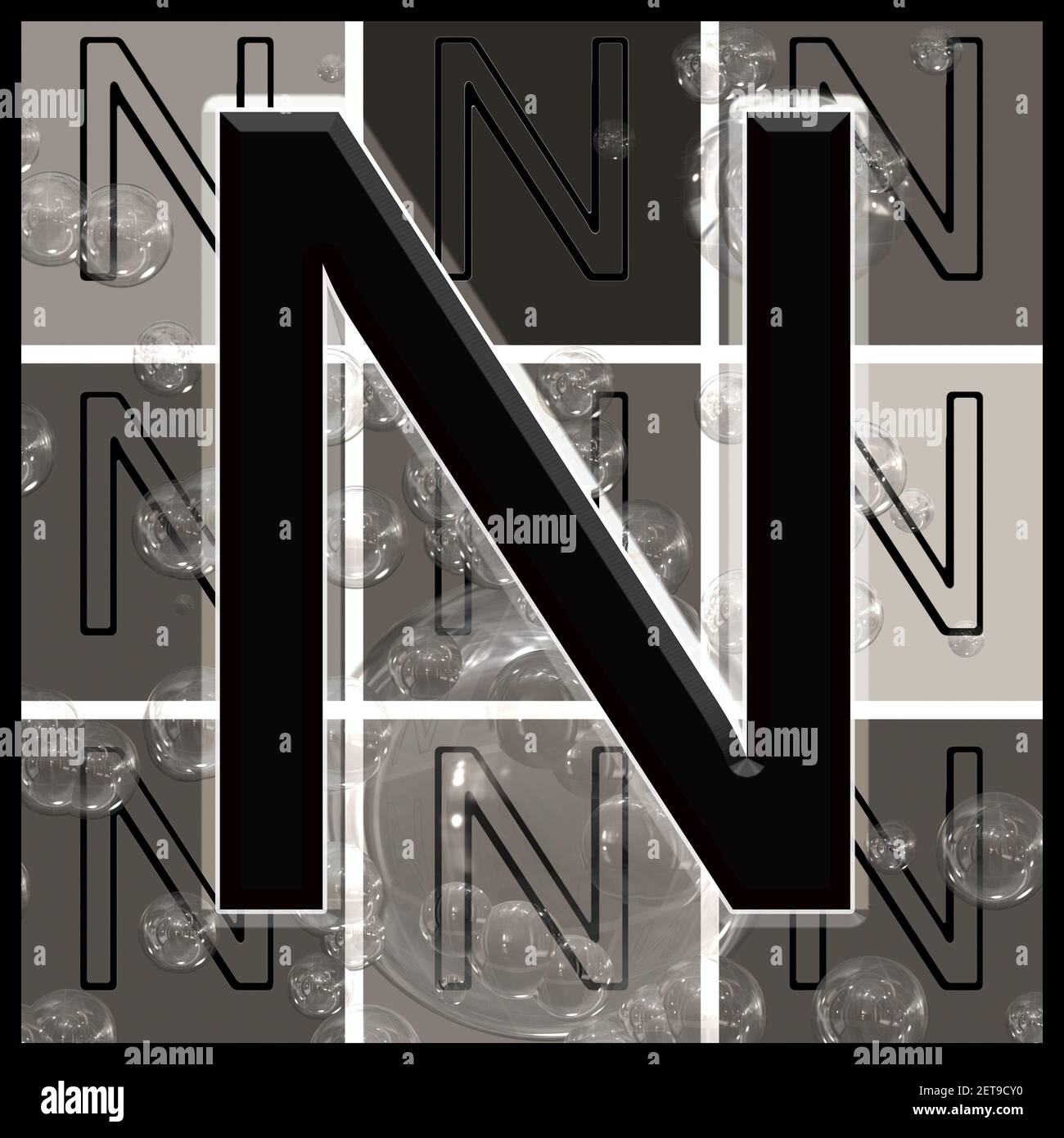 square graphic with the upper-case character N representing a capital ...