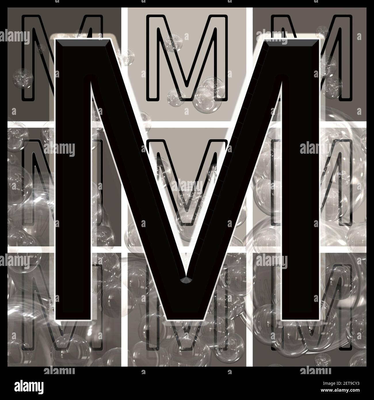 square graphic with the upper-case character M representing a capital ...
