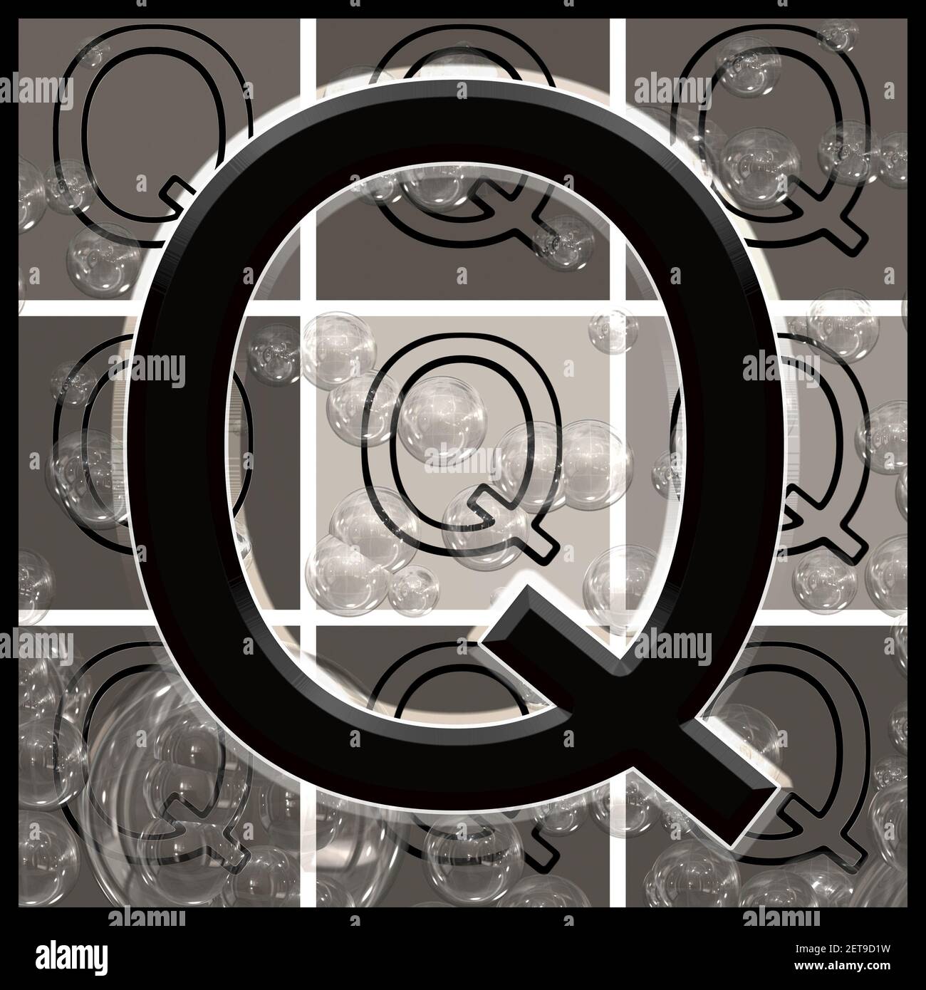 square graphic with the upper-case character Q representing a capital ...