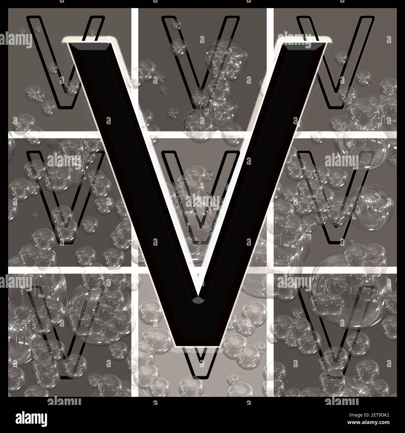 square graphic with the upper-case character V representing a capital ...