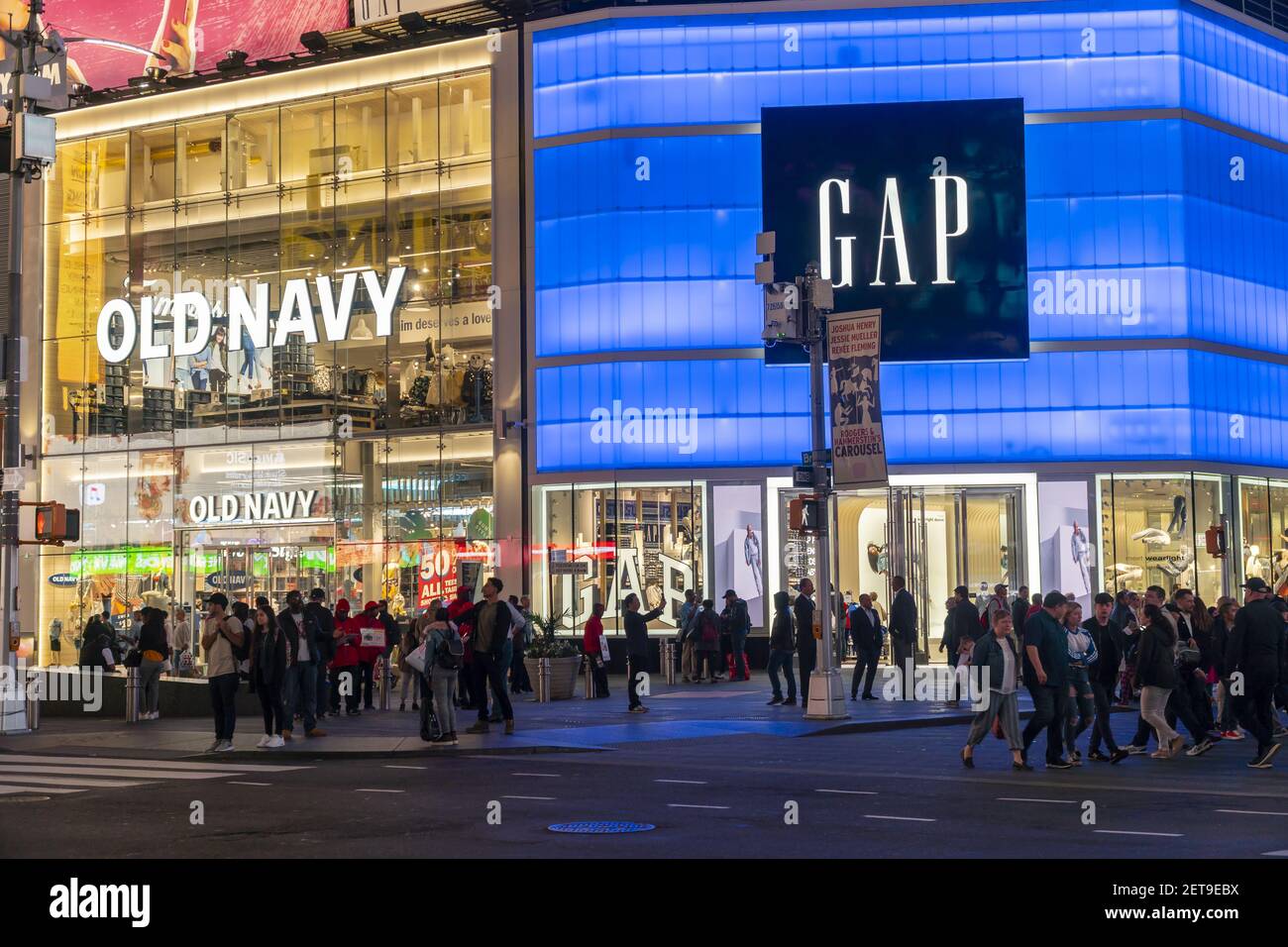 A Gap next to its Old Navy brand store in Times Square in New York on ...
