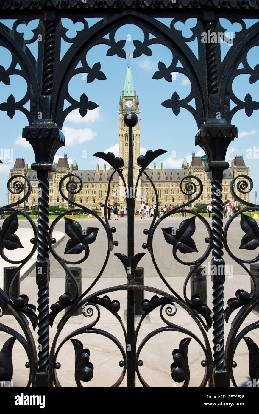 Parliament Building from the Main Gate, Ottawa, Ontario, Canada Stock ...