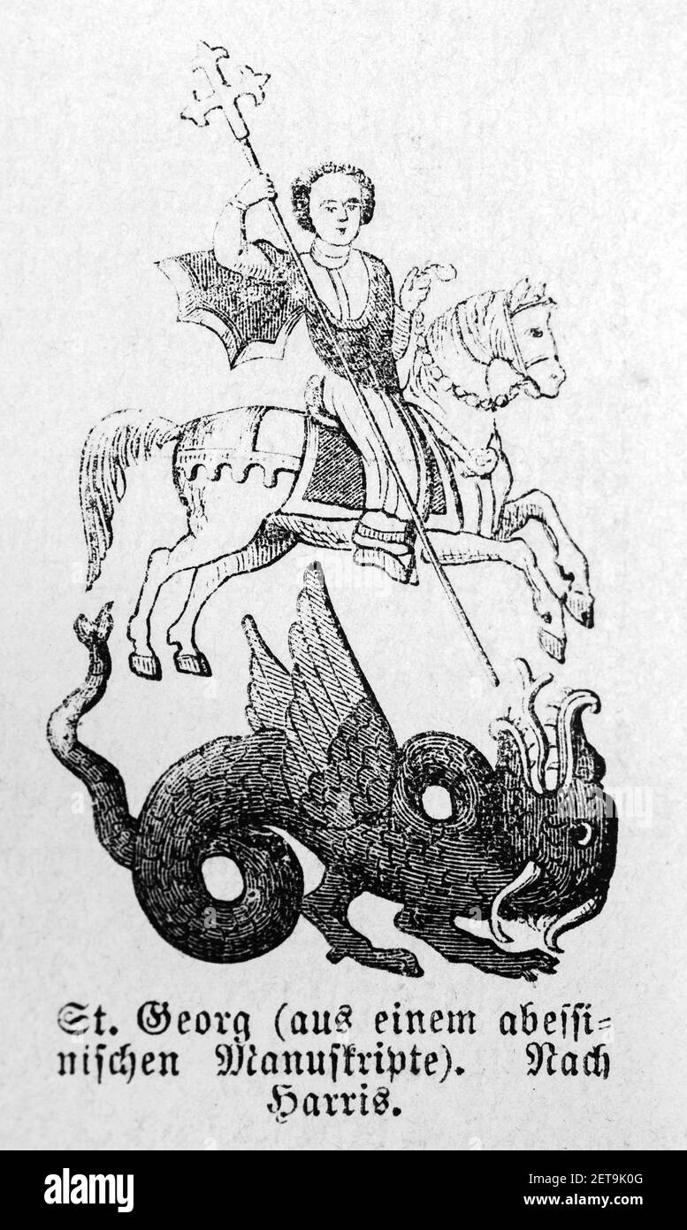 St george and the dragon etching hi-res stock photography and images ...