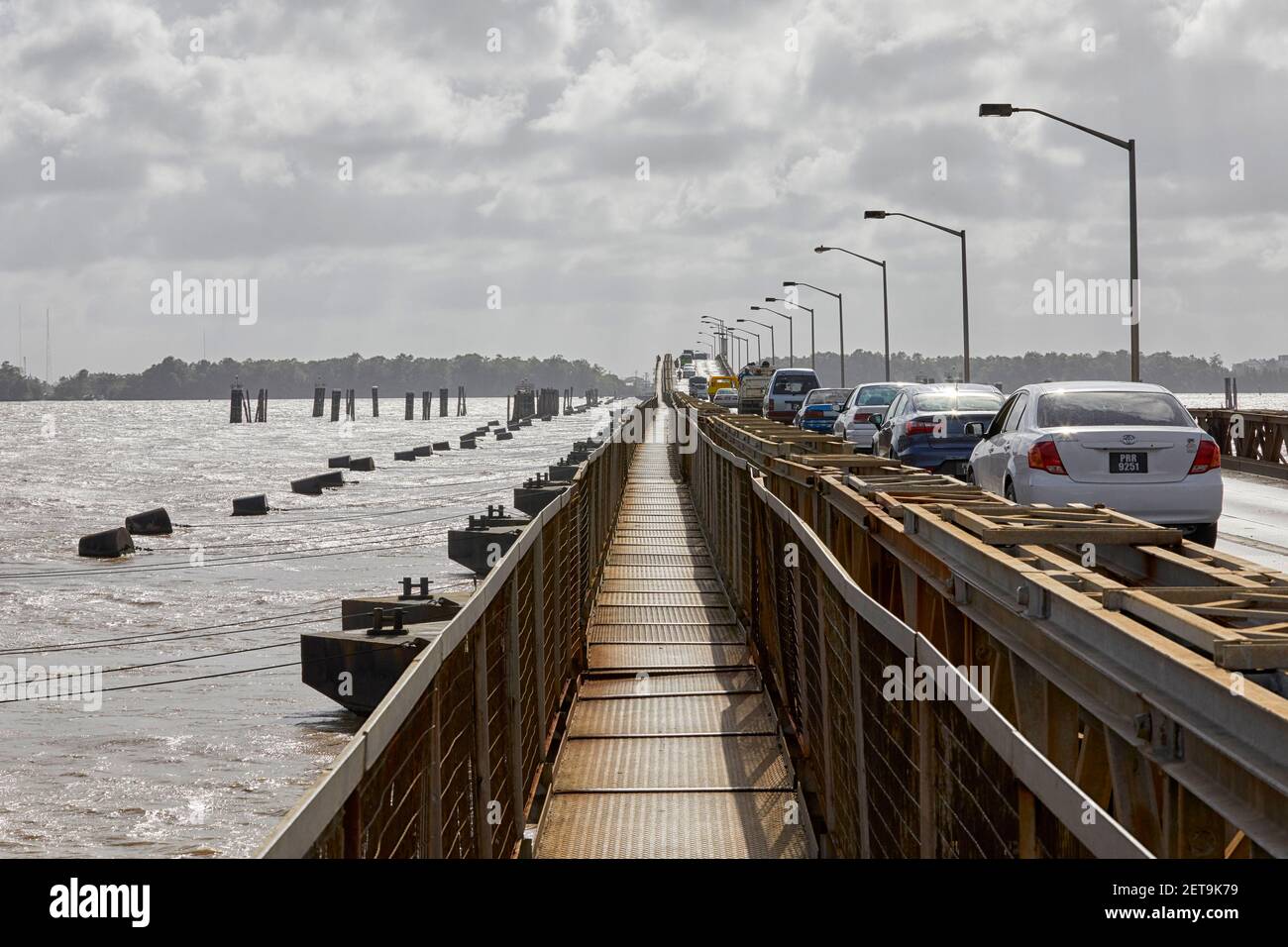 Demerara Harbour Bridge, pontoon bridge in Georgetown Guyana South ...