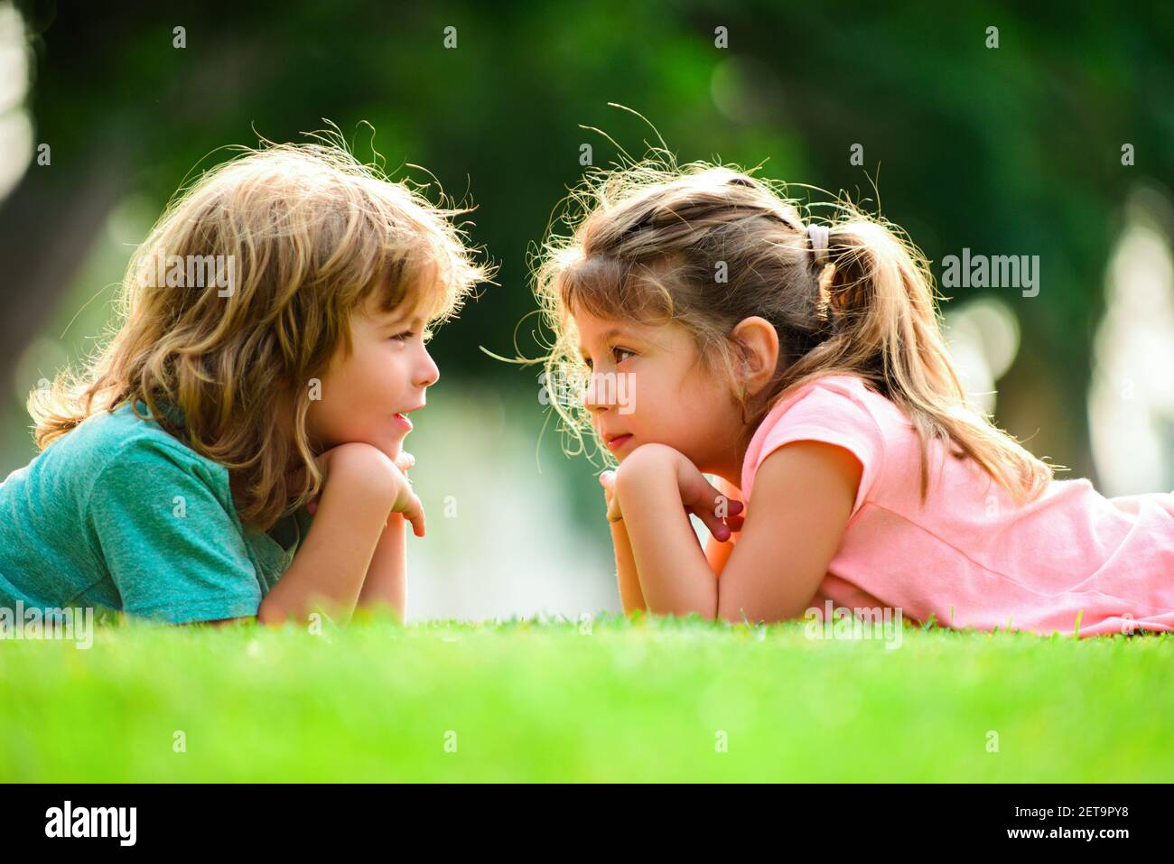 Two Little Kids In Love