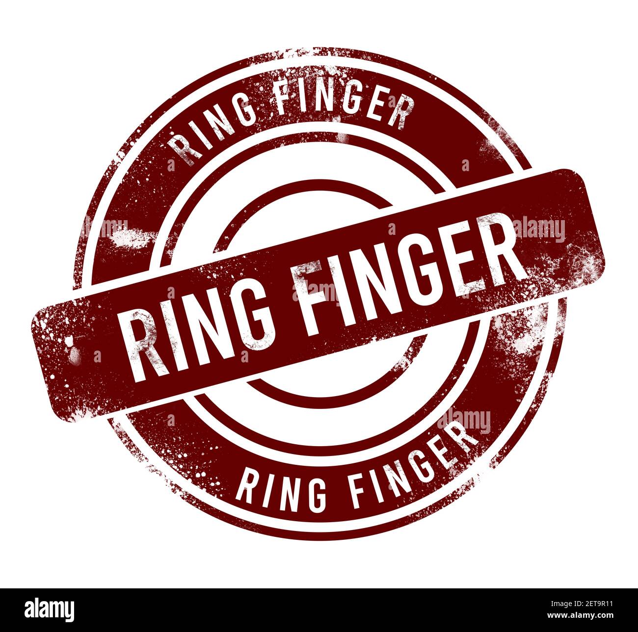 Ring finger - red round grunge button, stamp Stock Photo - Alamy