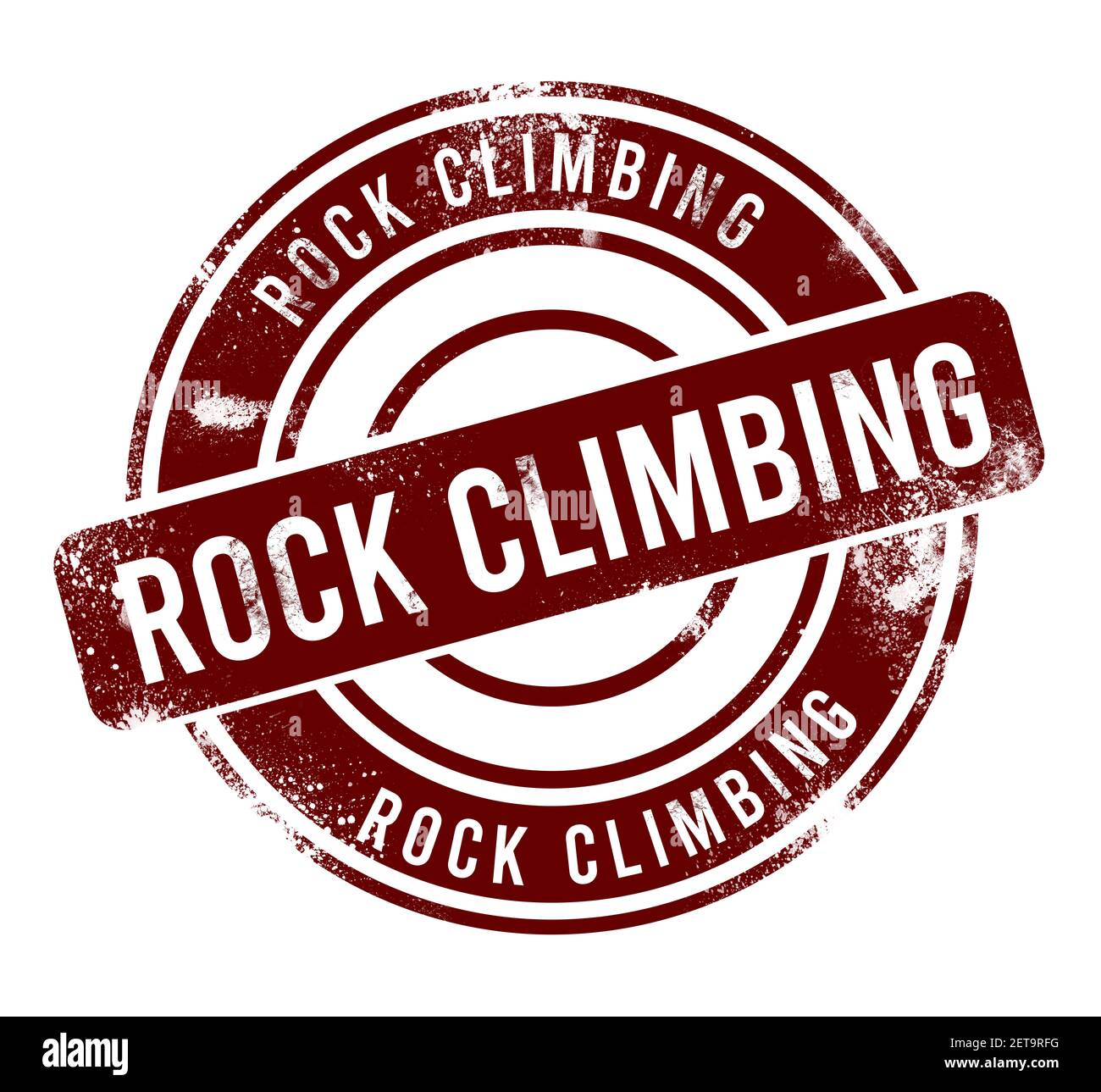 Rock Climbing - red round grunge button, stamp Stock Photo - Alamy