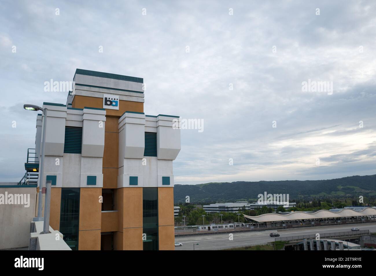 Logo for the Bay Area Rapid Transit (BART) commuter rail system on a ...