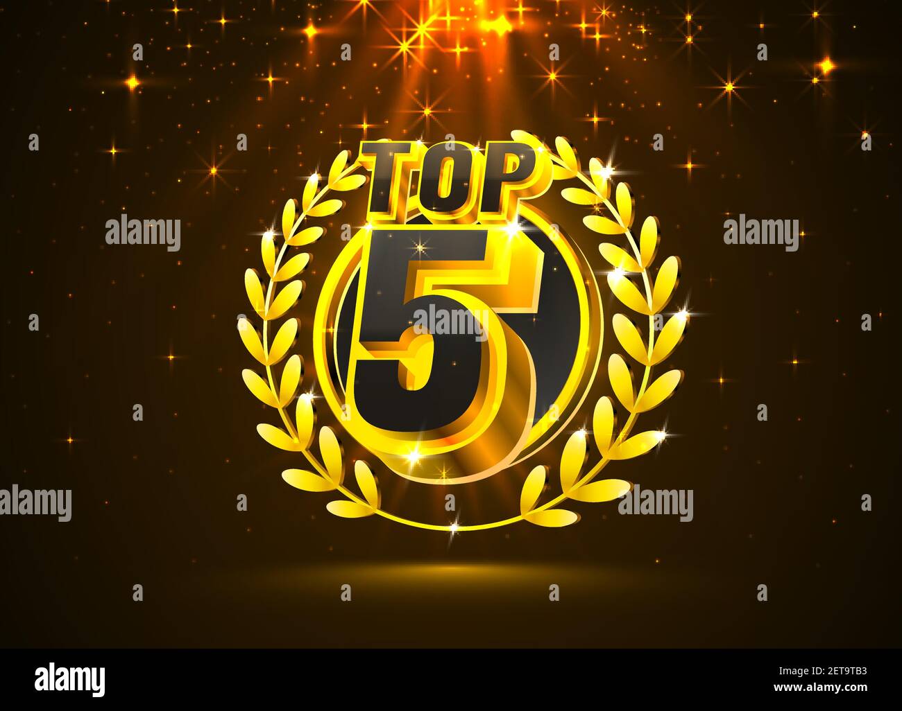 Top 5 best podium award sign, golden object. Vector illustration Stock ...