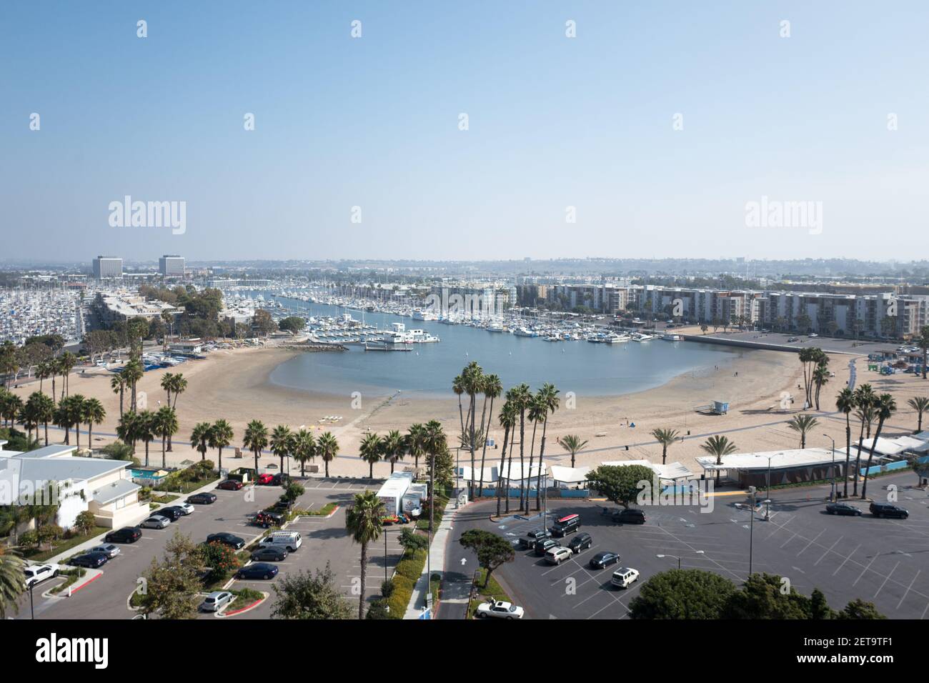 Aerial view in the Marina Del Rey neighborhood of Los Angeles ...