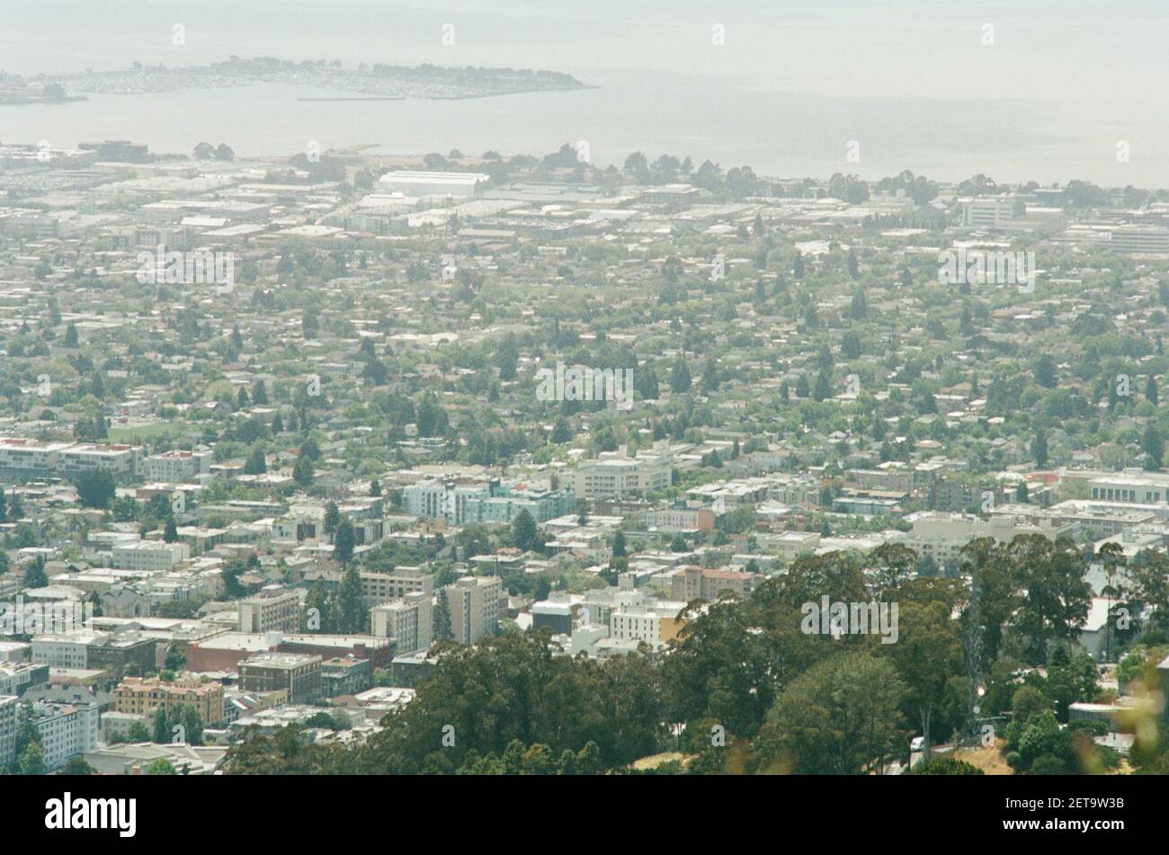 Aerial view of southern Berkeley from the Berkeley Hills in Berkeley ...