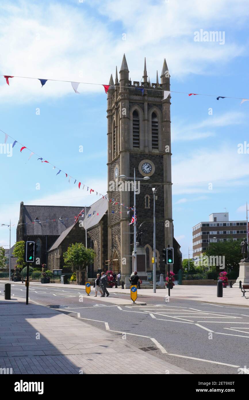 Church building in Northern Ireland town centre. St Mark's Church of ...