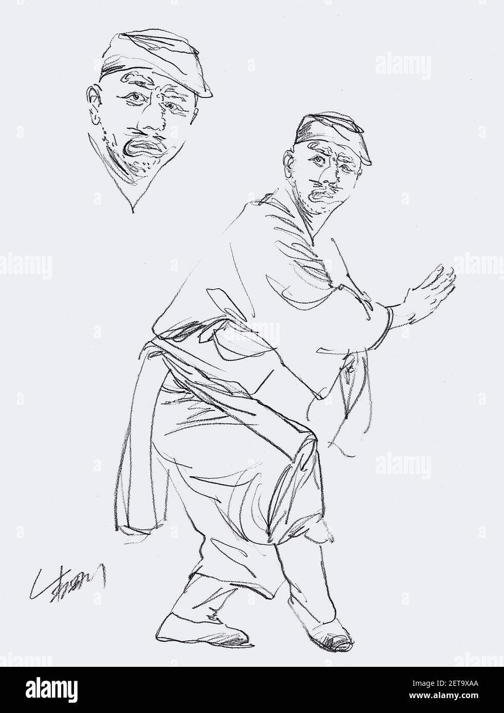 Undated and unlocated photo: "The Fortune Teller", a pencil drawing by ...