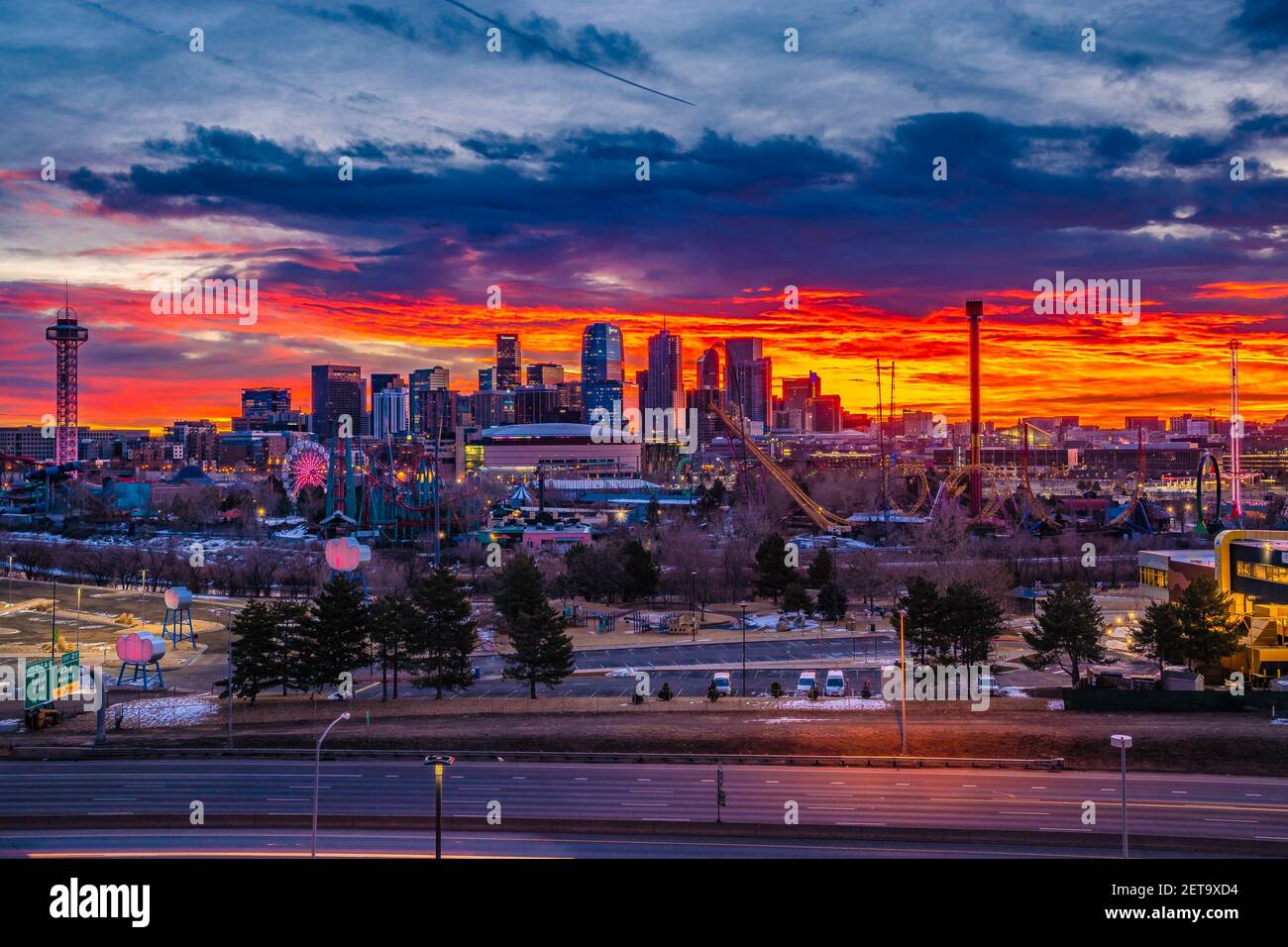 I took this sunrise over the Denver skyline when the colors were ...