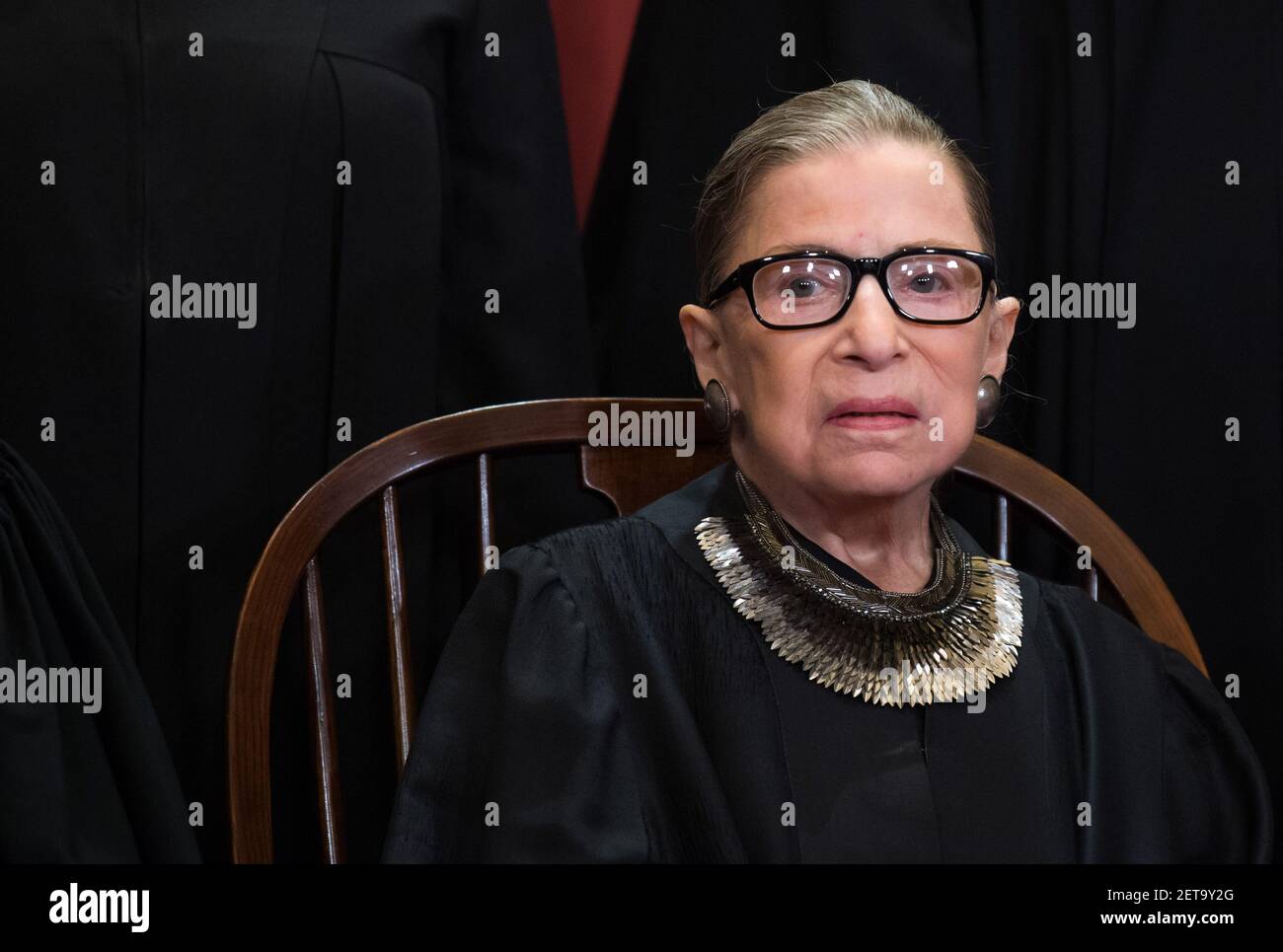 Supreme Court Associate Justice Ruth Bader Ginsburg poses during the ...