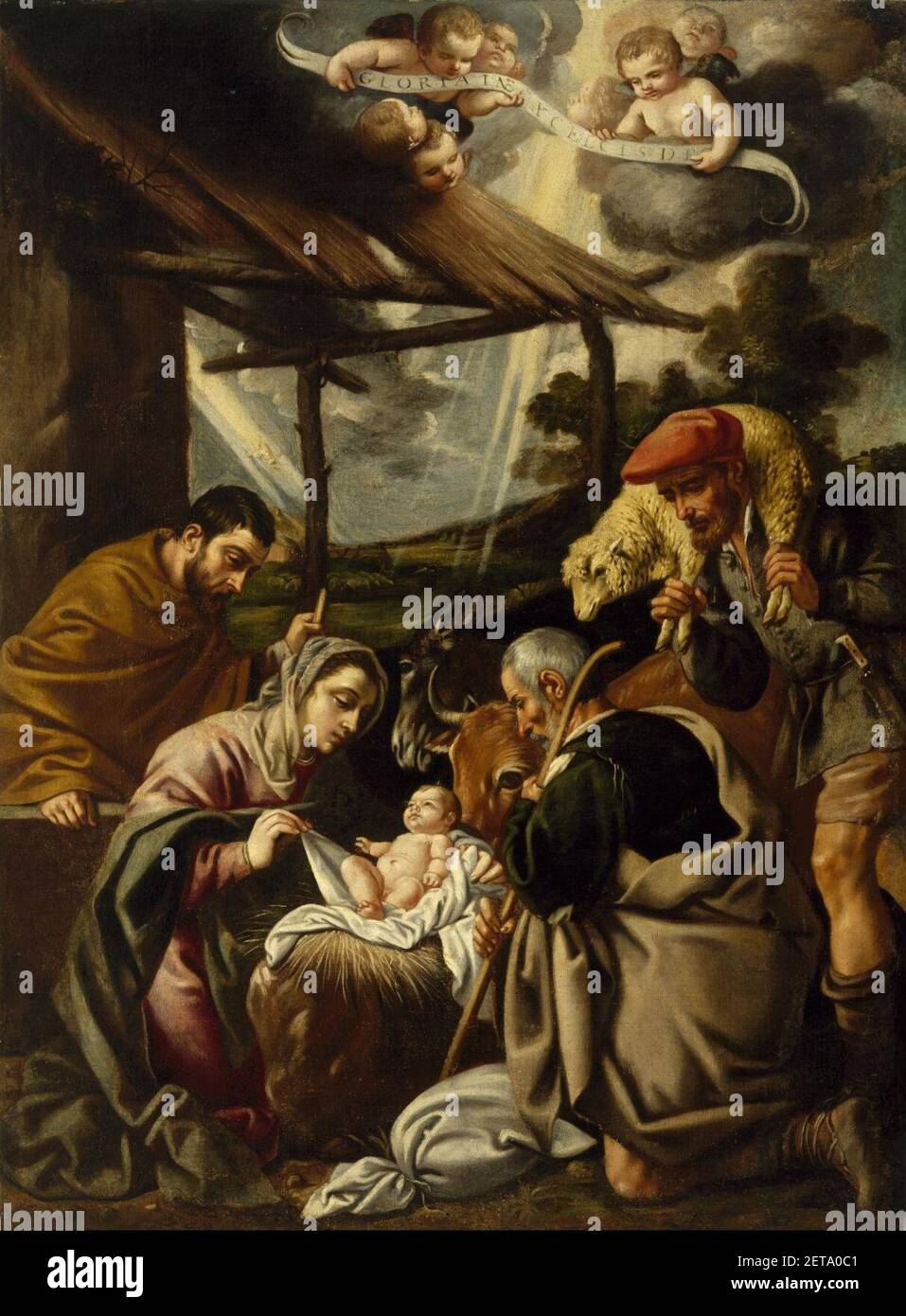 Pedro Orrente - The Adoration of the Shepherds Stock Photo - Alamy