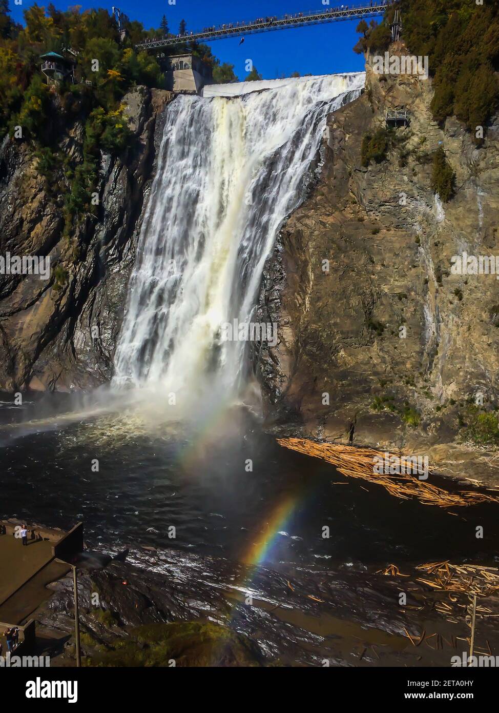 View of The Montmorency Falls a large waterfall on the Montmorency ...