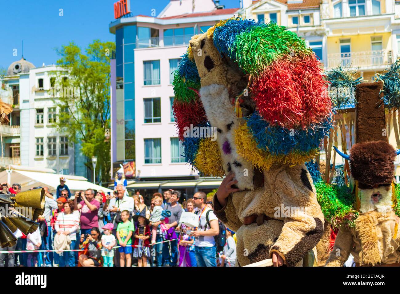 Bulgarian Kukeri at Varna Carnival.Kukeri are elaborately costumed ...