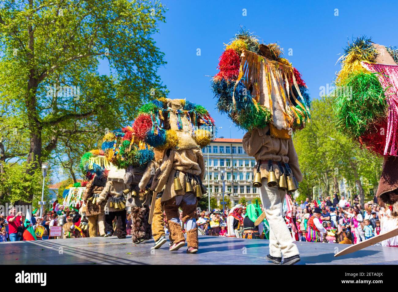 Bulgarian Kukeri at Varna Carnival.Kukeri are elaborately costumed ...