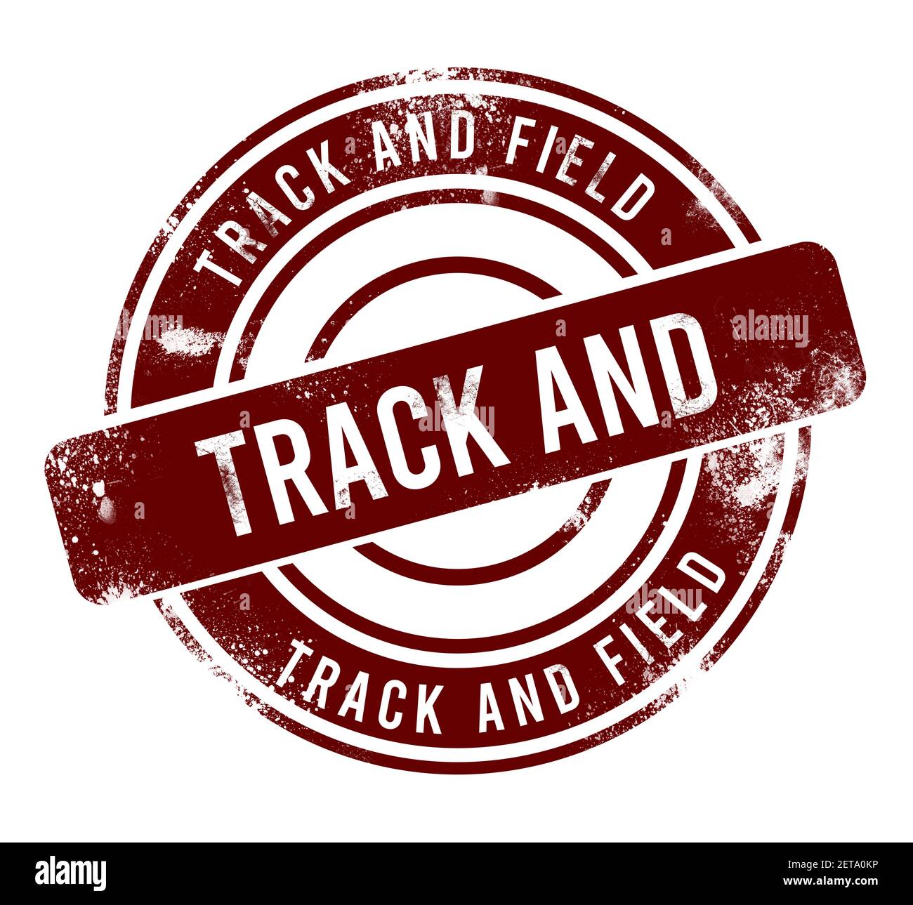 Track and Field - red round grunge button, stamp Stock Photo - Alamy