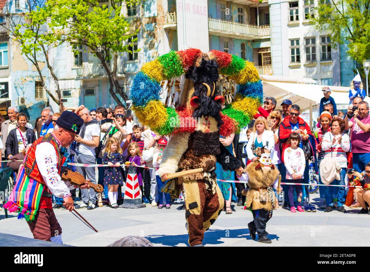 Bulgarian Kukeri at Varna Carnival.Kukeri are elaborately costumed ...
