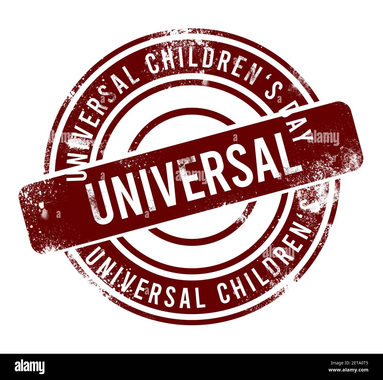 Universal Children's Day - red round grunge button, stamp Stock Photo ...