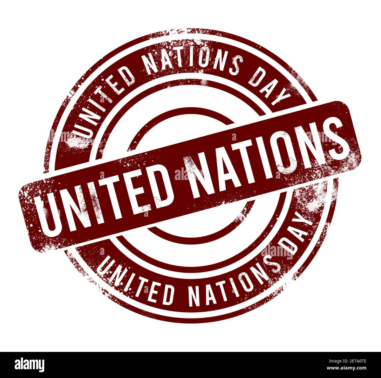 United Nations Day - red round grunge button, stamp Stock Photo - Alamy
