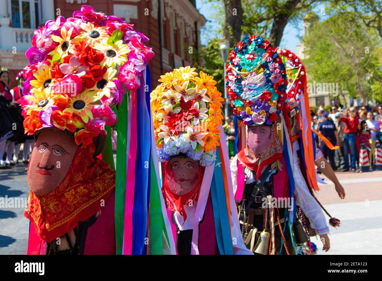 Bulgarian Kukeri at Varna Carnival.Kukeri are elaborately costumed ...