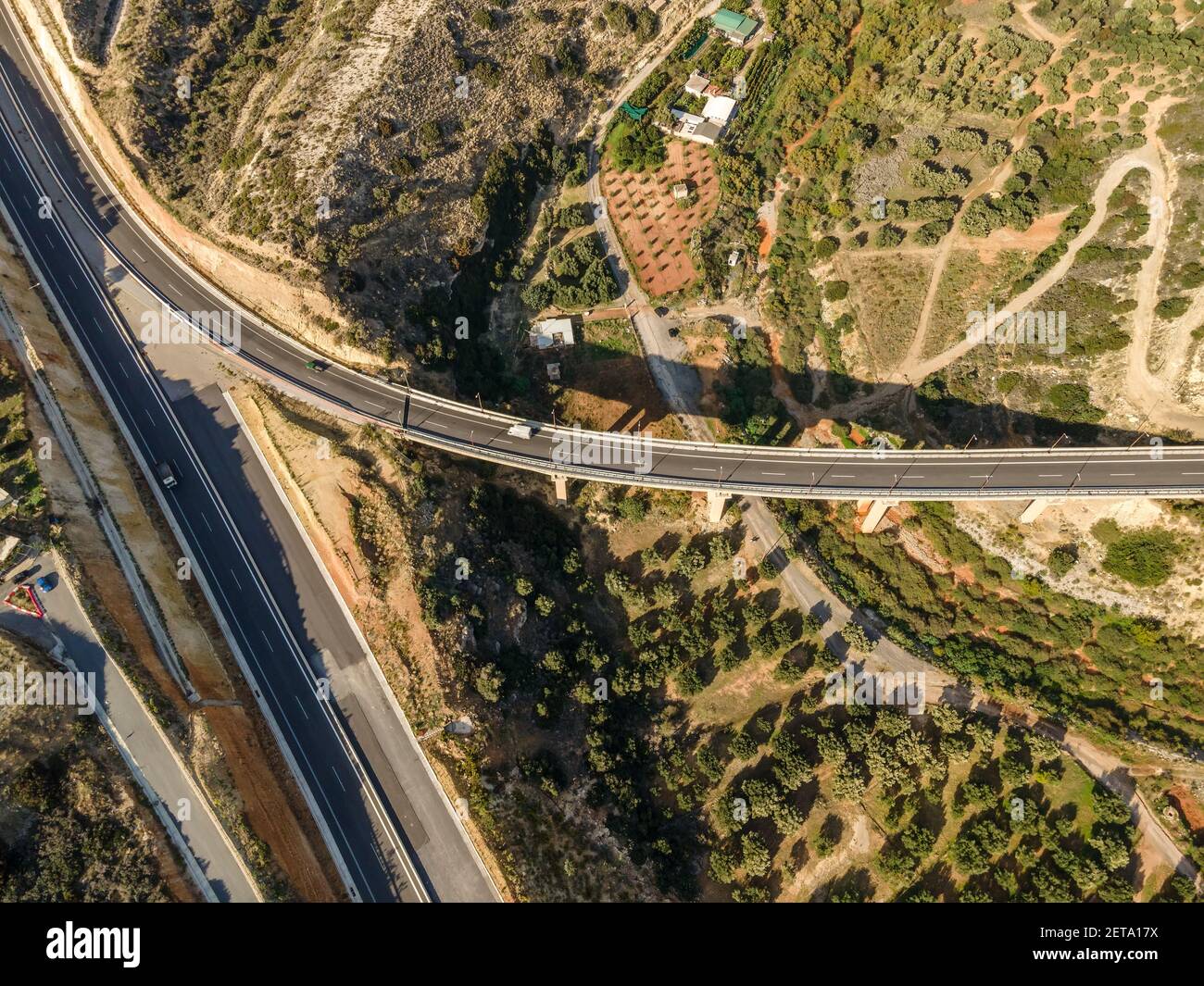 Drone view landscape asphalt road hi-res stock photography and images ...