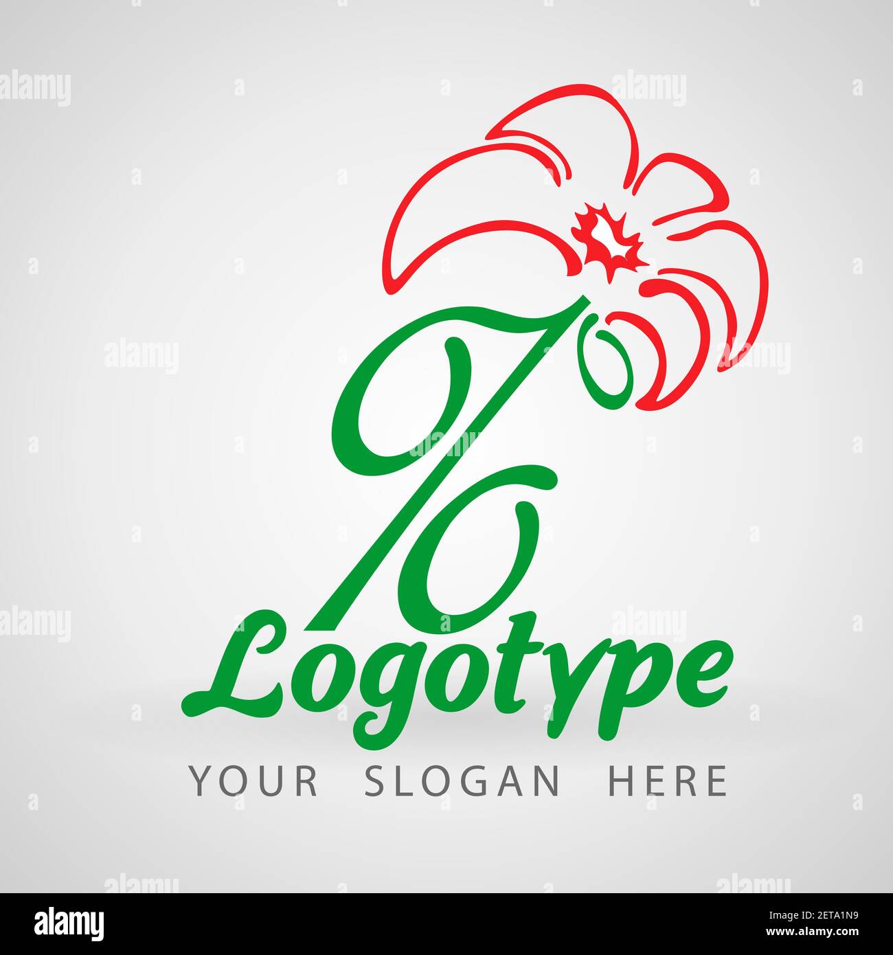 Green Percent flower logo icon design template. Discount percent ...