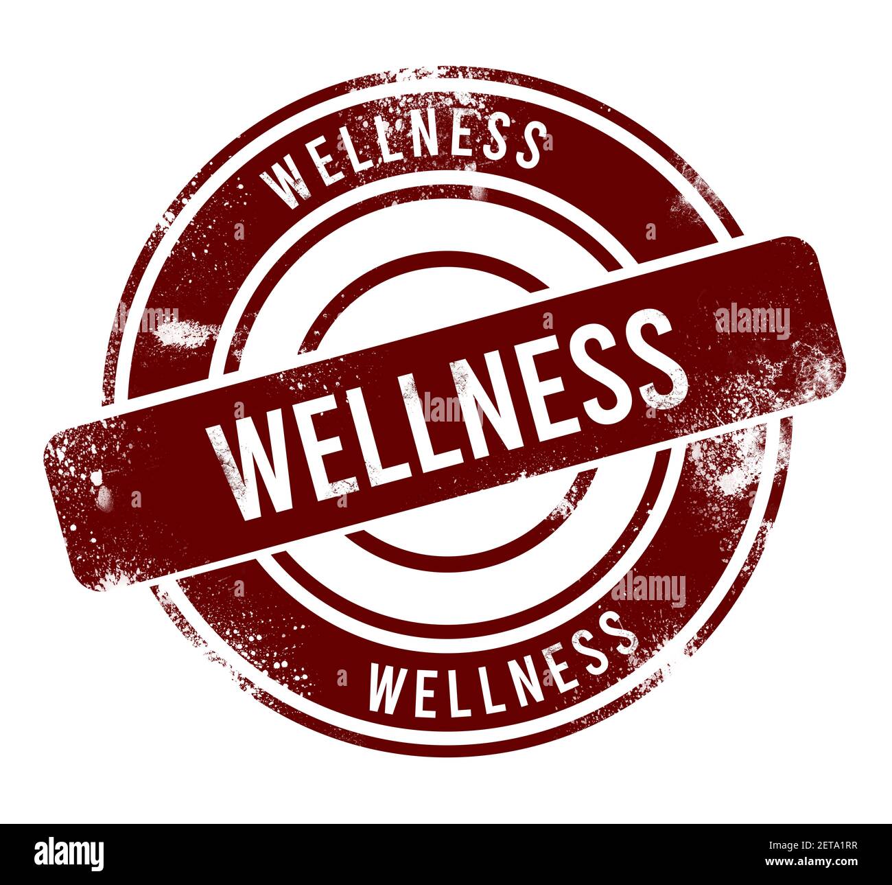 Wellness - red round grunge button, stamp Stock Photo - Alamy