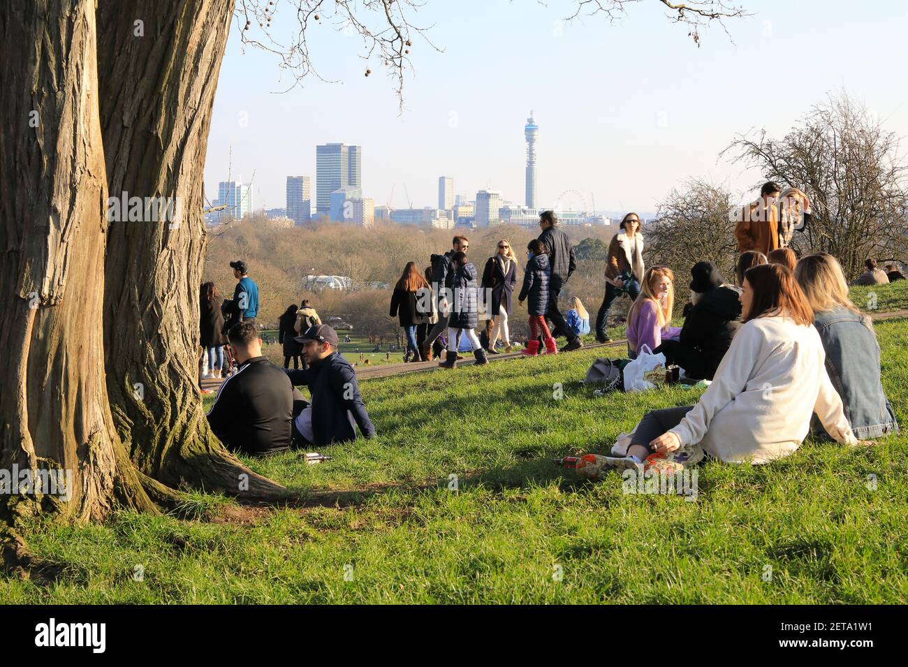 Enjoying the winter sunshine hi-res stock photography and images - Alamy