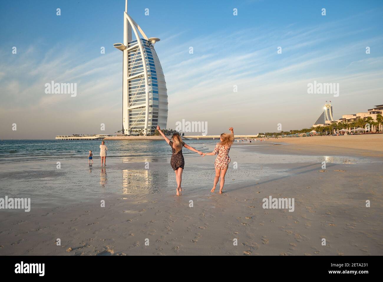 DUBAI, UNITED ARAB EMIRATES - Jan 14, 2019: A back view of a young ...