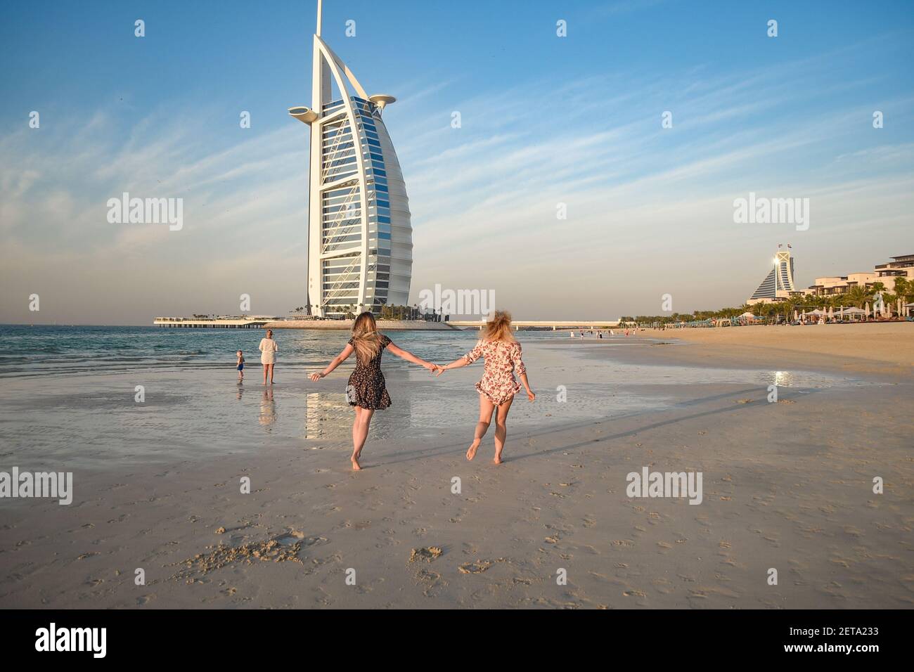 DUBAI, UNITED ARAB EMIRATES - Jan 14, 2019: A back view of a young ...