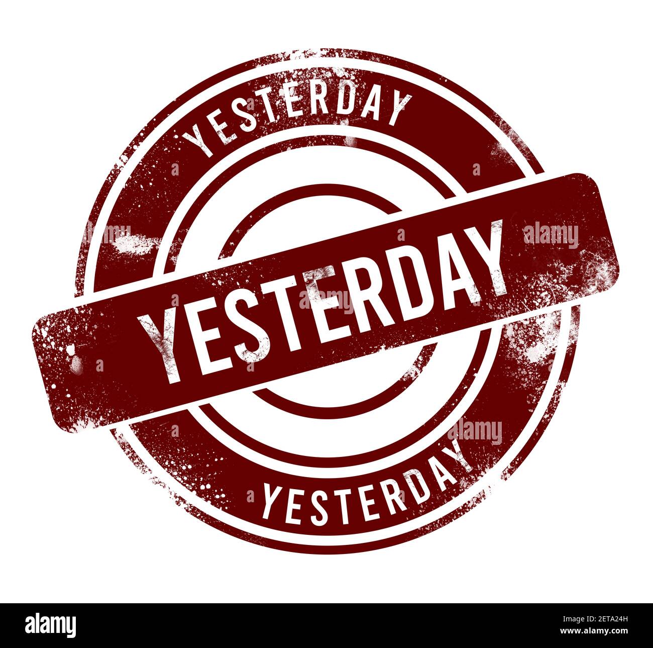 Yesterday - red round grunge button, stamp Stock Photo - Alamy