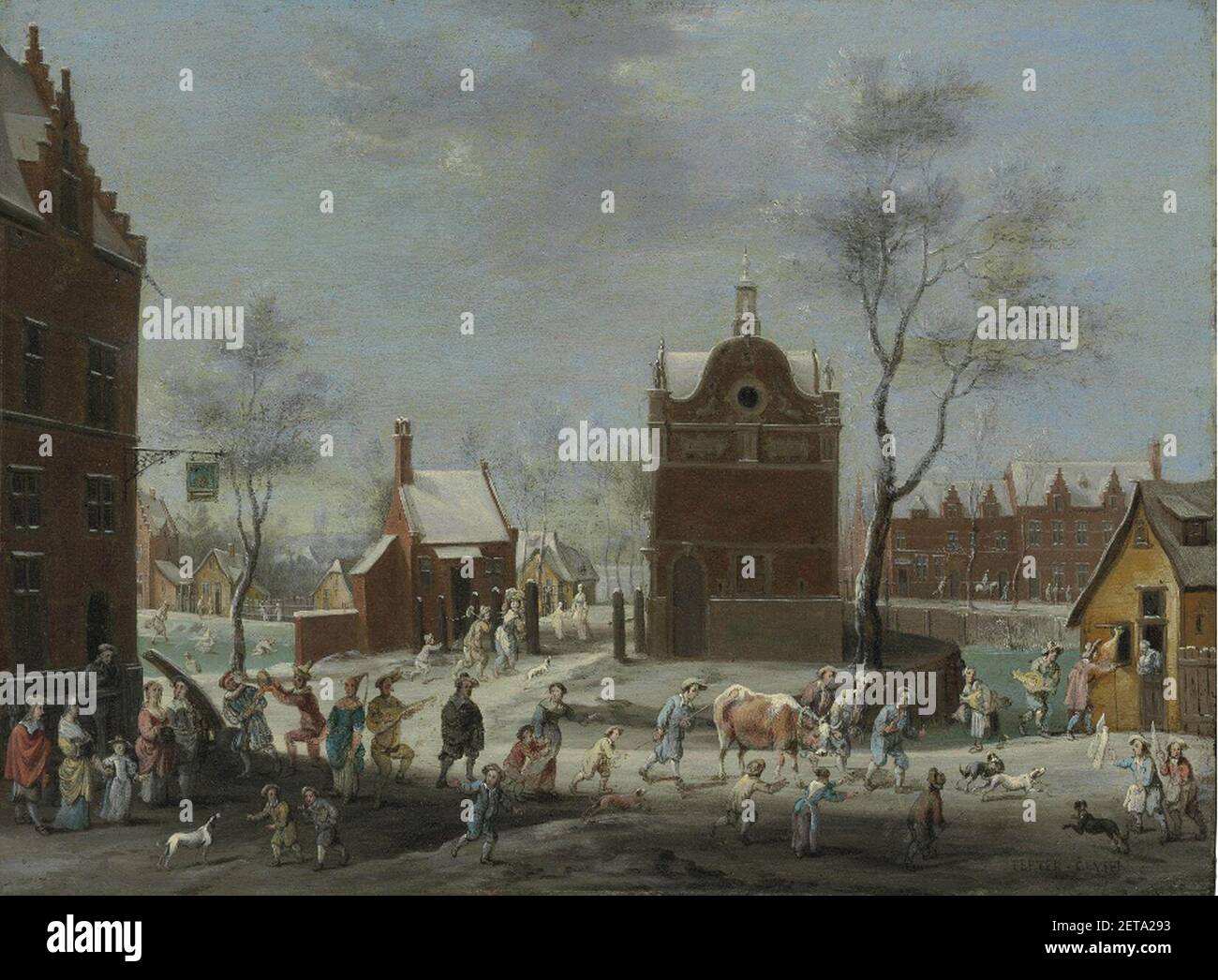 Peeter Gysels - Winter carnival in a small Flemish town Stock Photo - Alamy