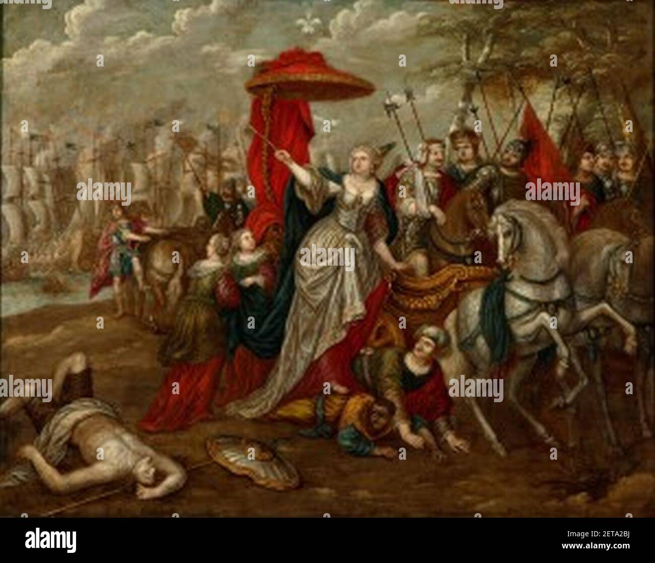 Peeter Sion - Defeat of Marc Antony and Cleopatra at Actium Stock Photo ...