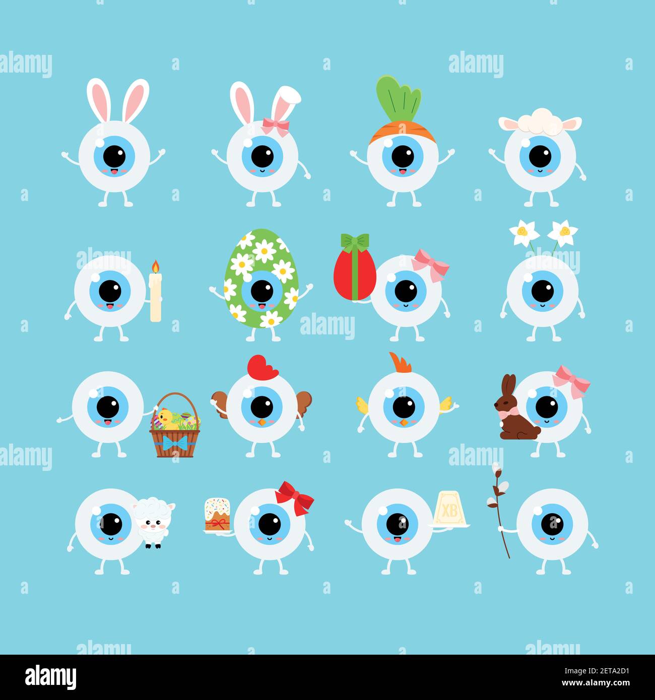 Easter cute eye ball icon set Stock Vector Image & Art - Alamy