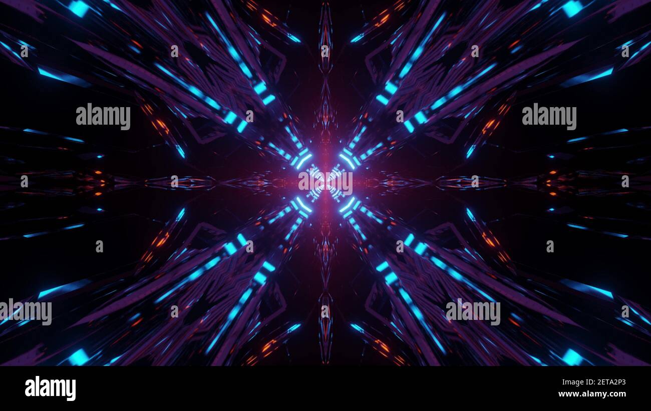 An abstract digital illustration background with a blue radiating ...