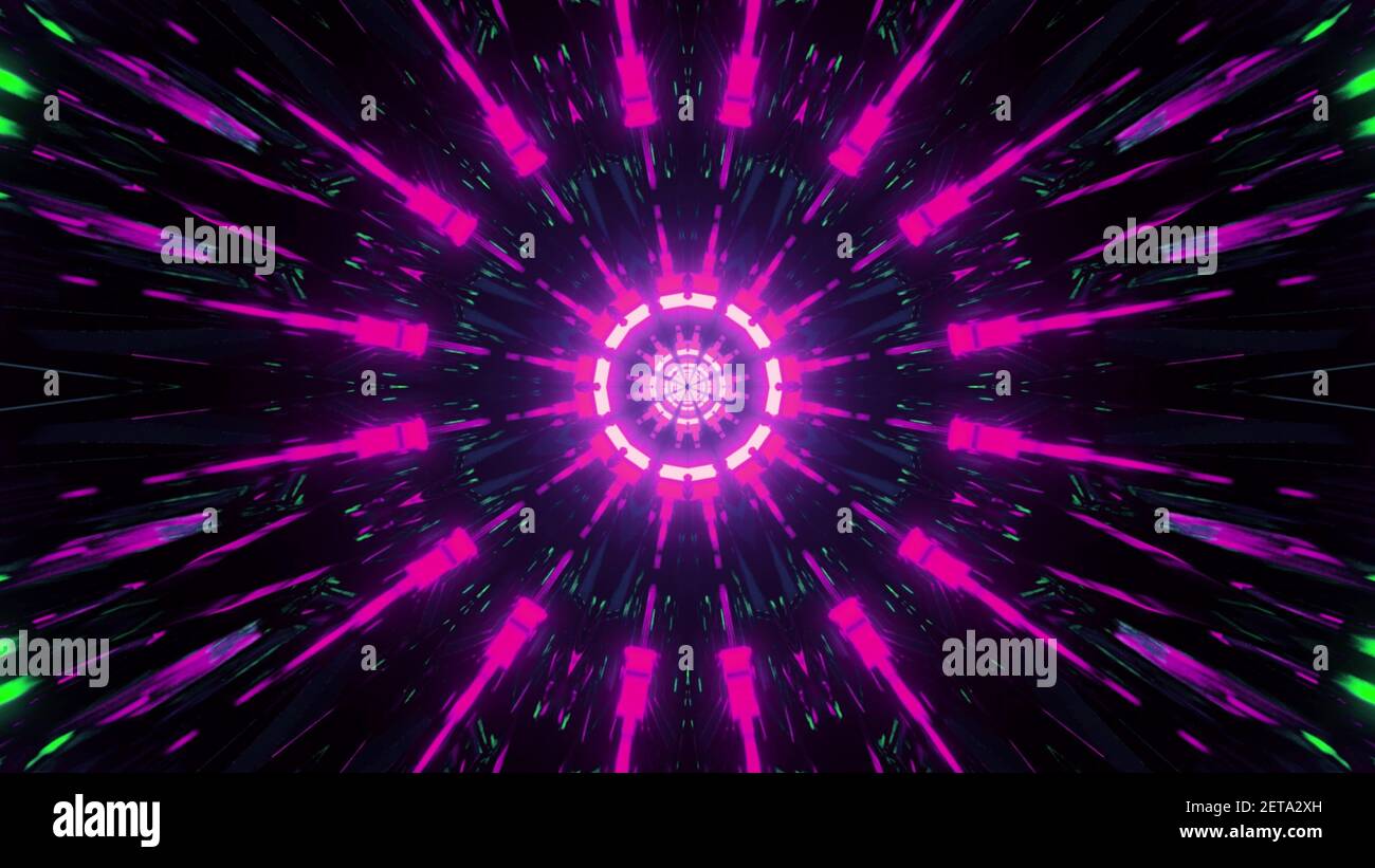 An abstract digital illustration background with a pink radiating ...