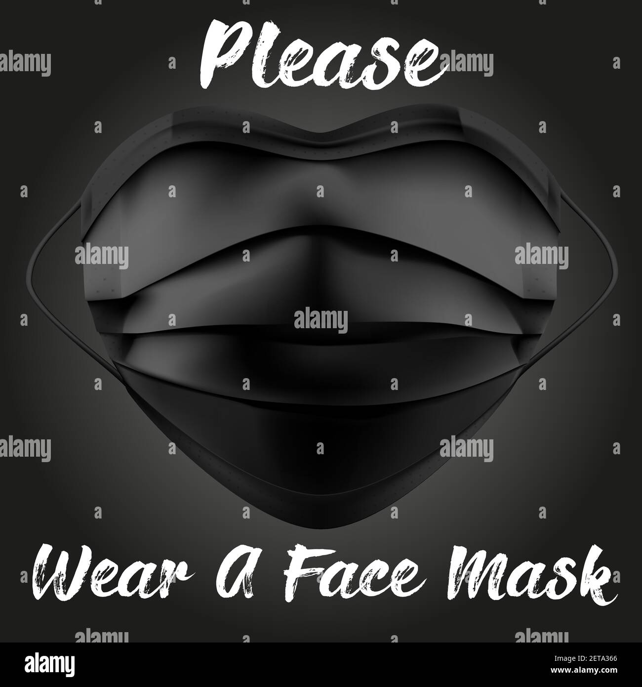 Please Wear a Mask Thank You Warning Sign with a Face Mask Shape and ...