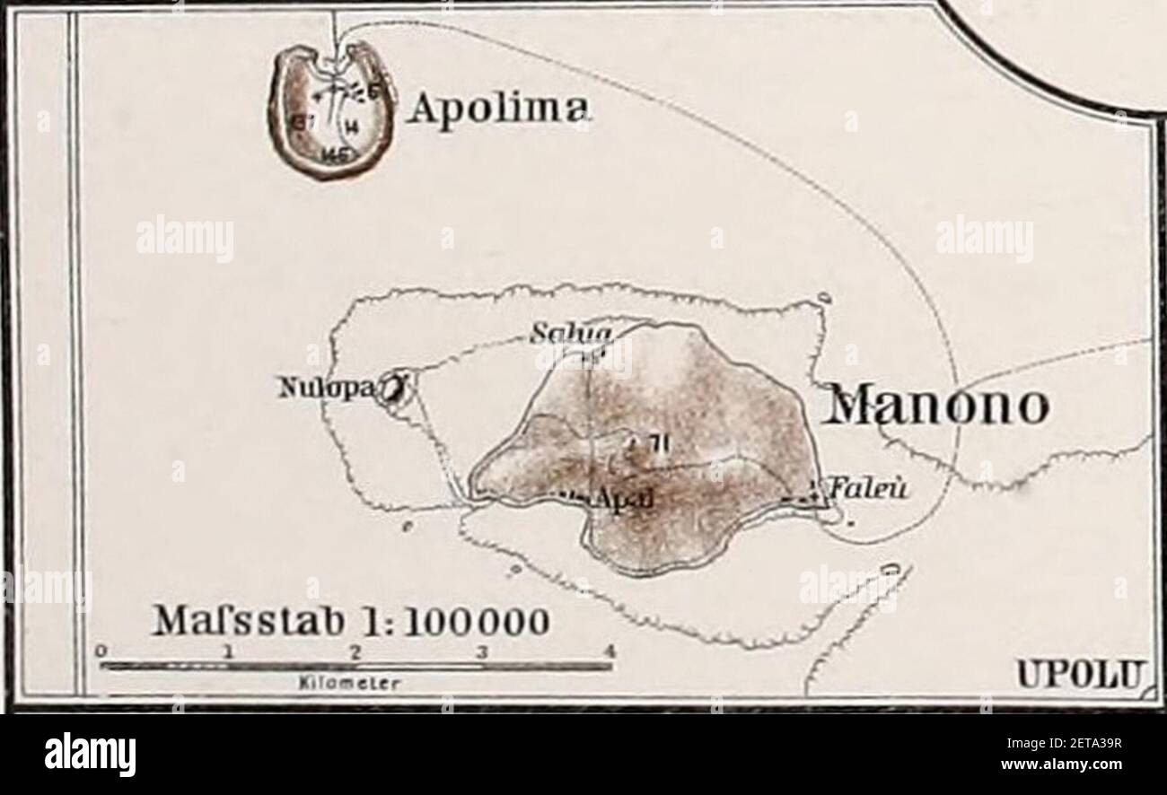 PEIP(1910) Map of Manono Island, Samoa Stock Photo - Alamy