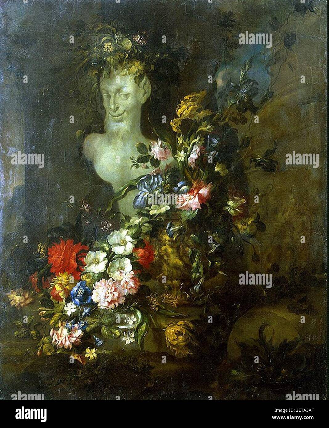 Peirano, Genovese – Flowers and a bust of a faun (Hermitage Stock Photo ...