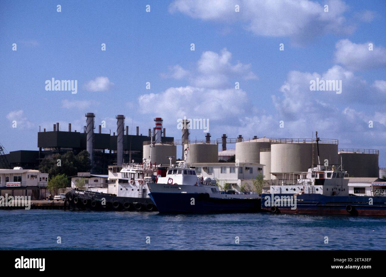 Sharjah UAE Creek Oil Refinery Stock Photo - Alamy