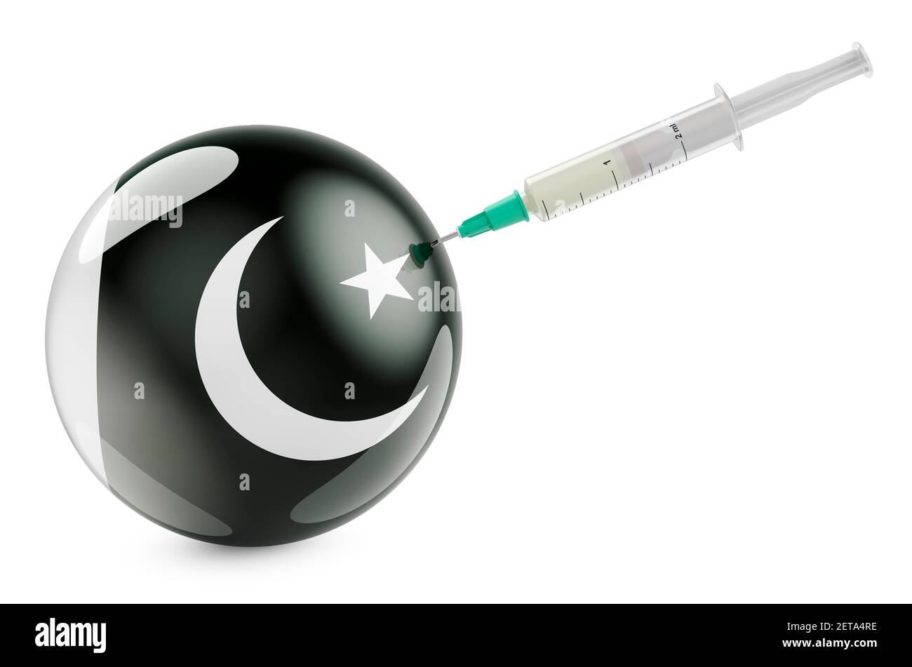 Syringe with Pakistani flag. Vaccination in Pakistan concept, 3D ...