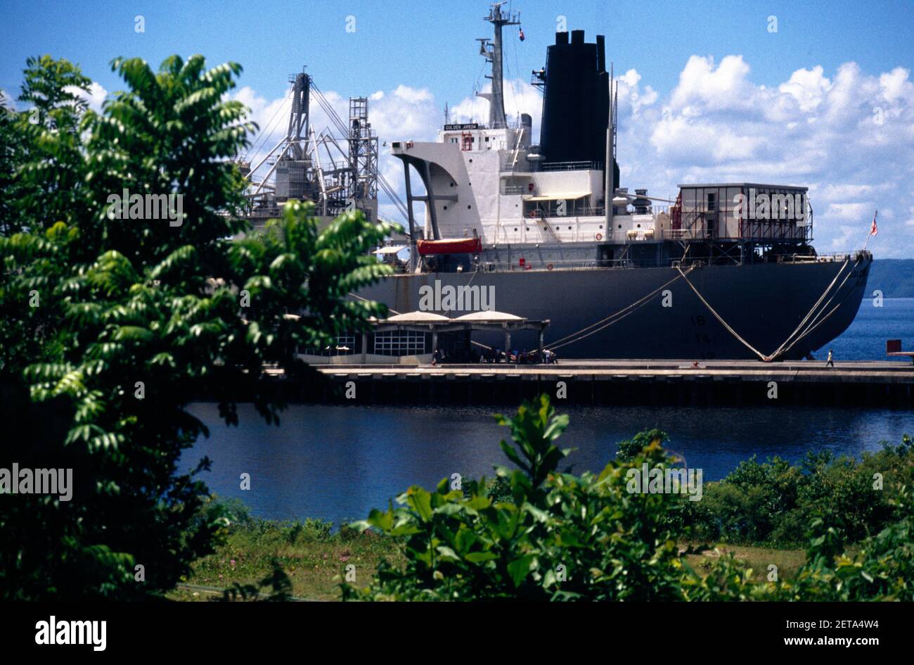 Samana Domincan Republic Container Ship At Port Stock Photo - Alamy