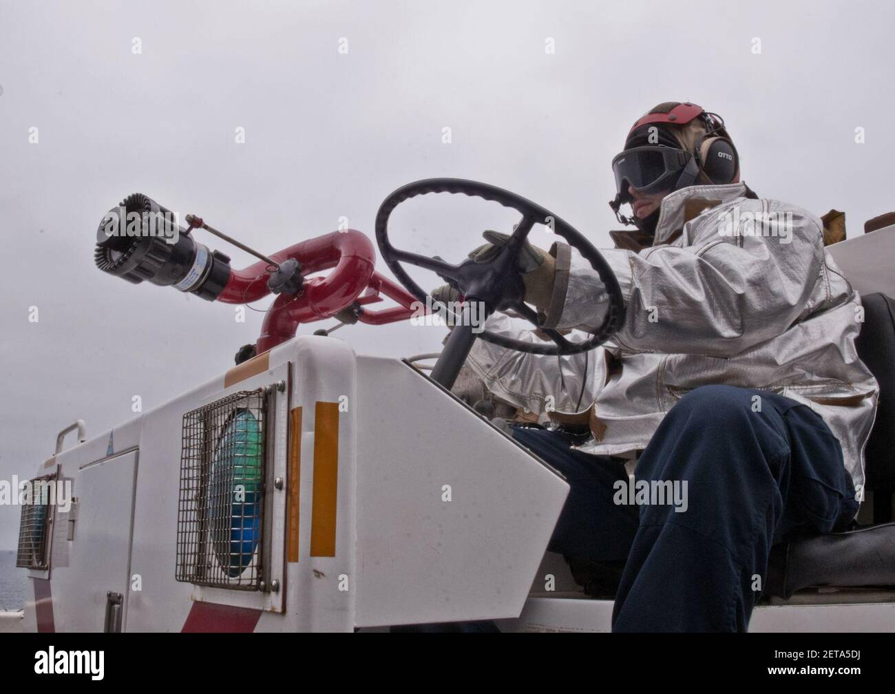 Flight deck fire drill hi-res stock photography and images - Alamy