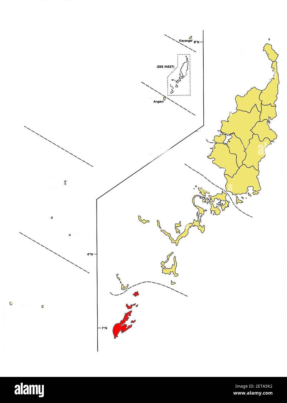 Peleliu state map Stock Photo - Alamy