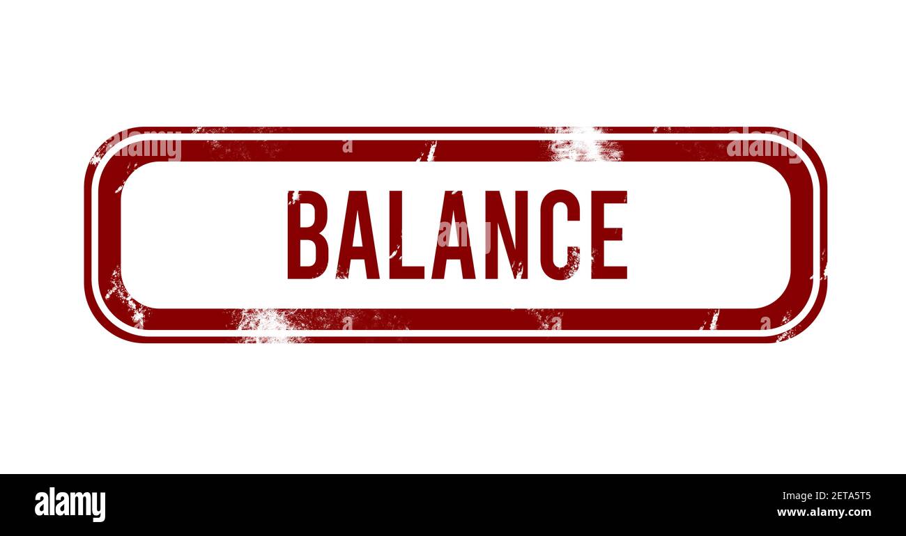 balance - red grunge button, stamp Stock Photo - Alamy